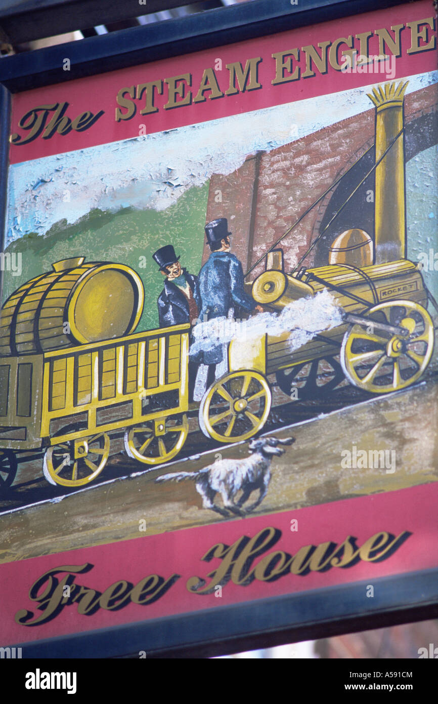 England, London, The Steam Engine Pub Sign Stock Photo - Alamy