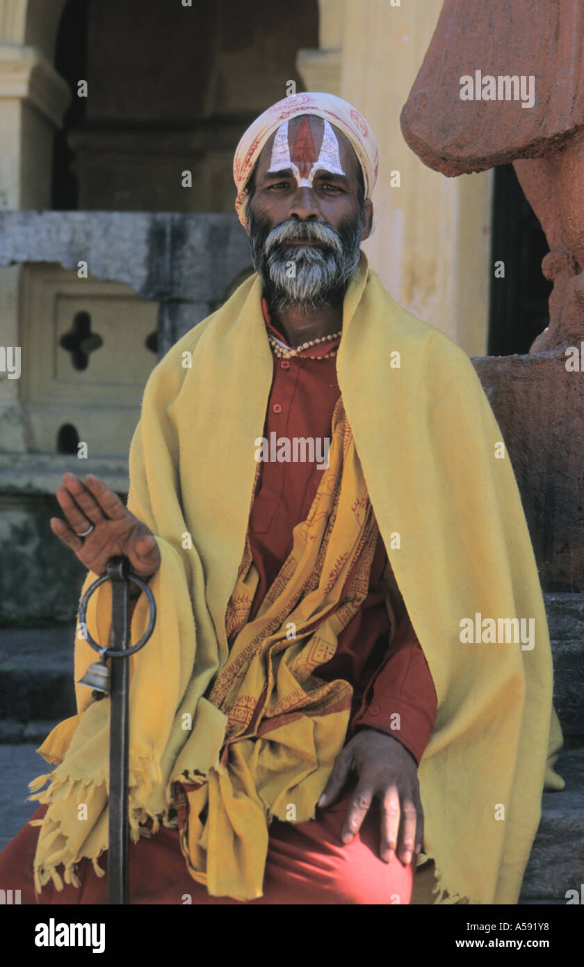 Sadhu or Holy man in Pashnupati temple Kathmandu Nepal Stock Photo - Alamy