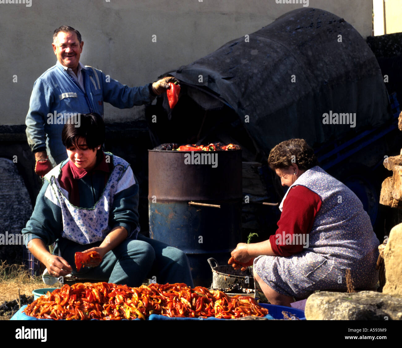 Chili Red hot Paprika charcoal grill Spain Spanish Stock Photo - Alamy
