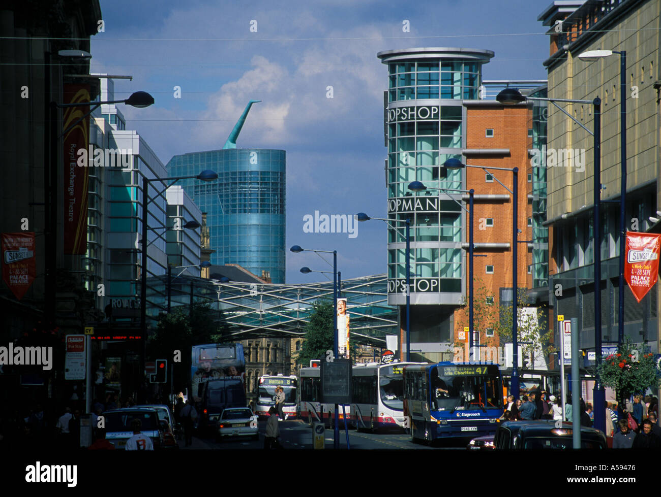 View of Cross Street Manchester with Urbis in the background Stock ...