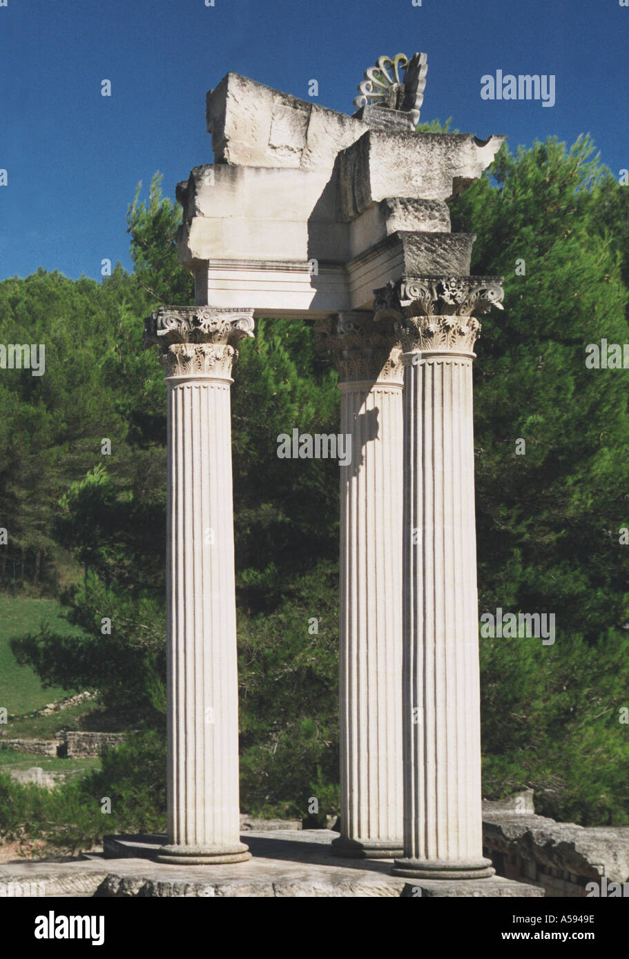 Ancient Roman columns at Glanum in Provence France Stock Photo - Alamy
