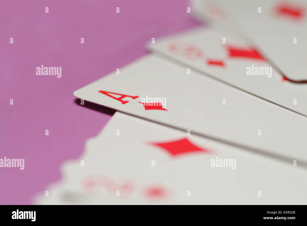 Hand of cards with ace Stock Photo - Alamy