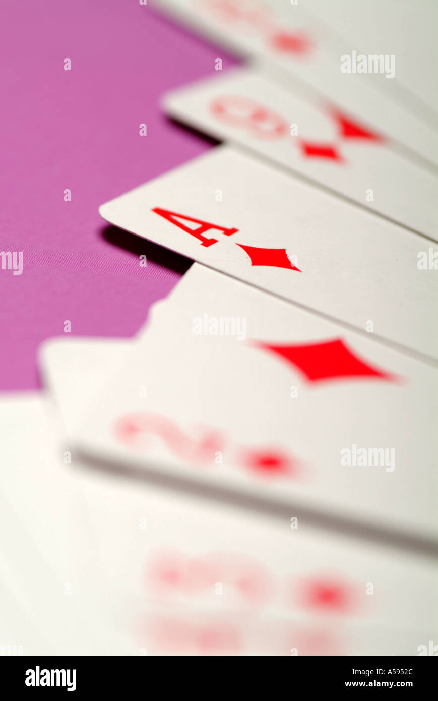 Hand of cards with ace Stock Photo - Alamy