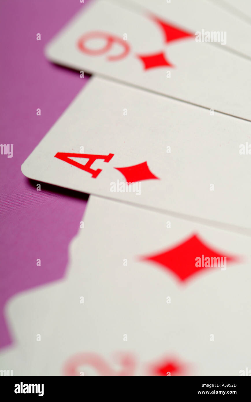 Hand of cards with ace Stock Photo - Alamy