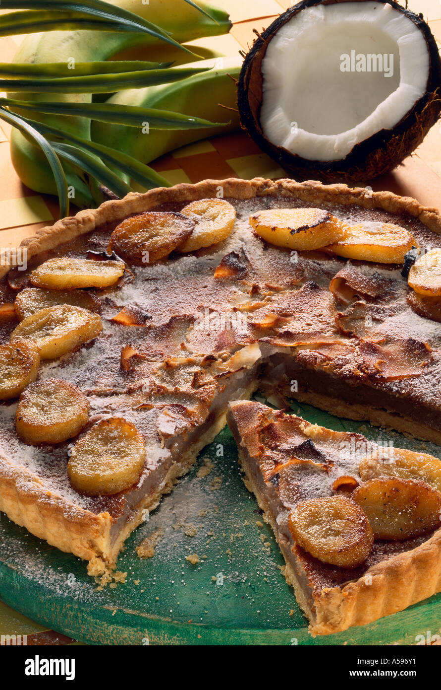 Banana coconut tart dessert hi-res stock photography and images - Alamy