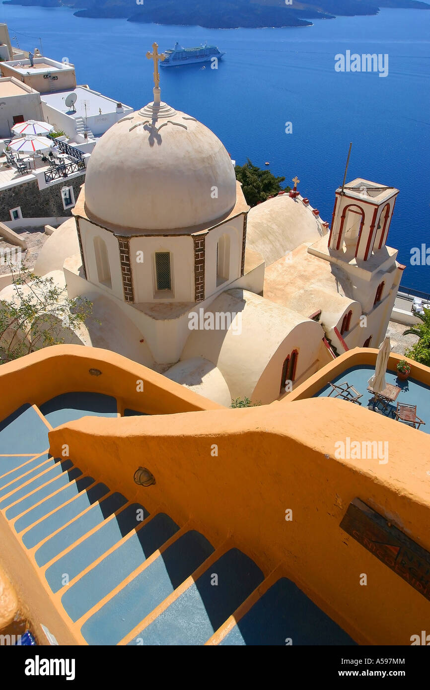 Church cupola from Santorini Stock Photo - Alamy