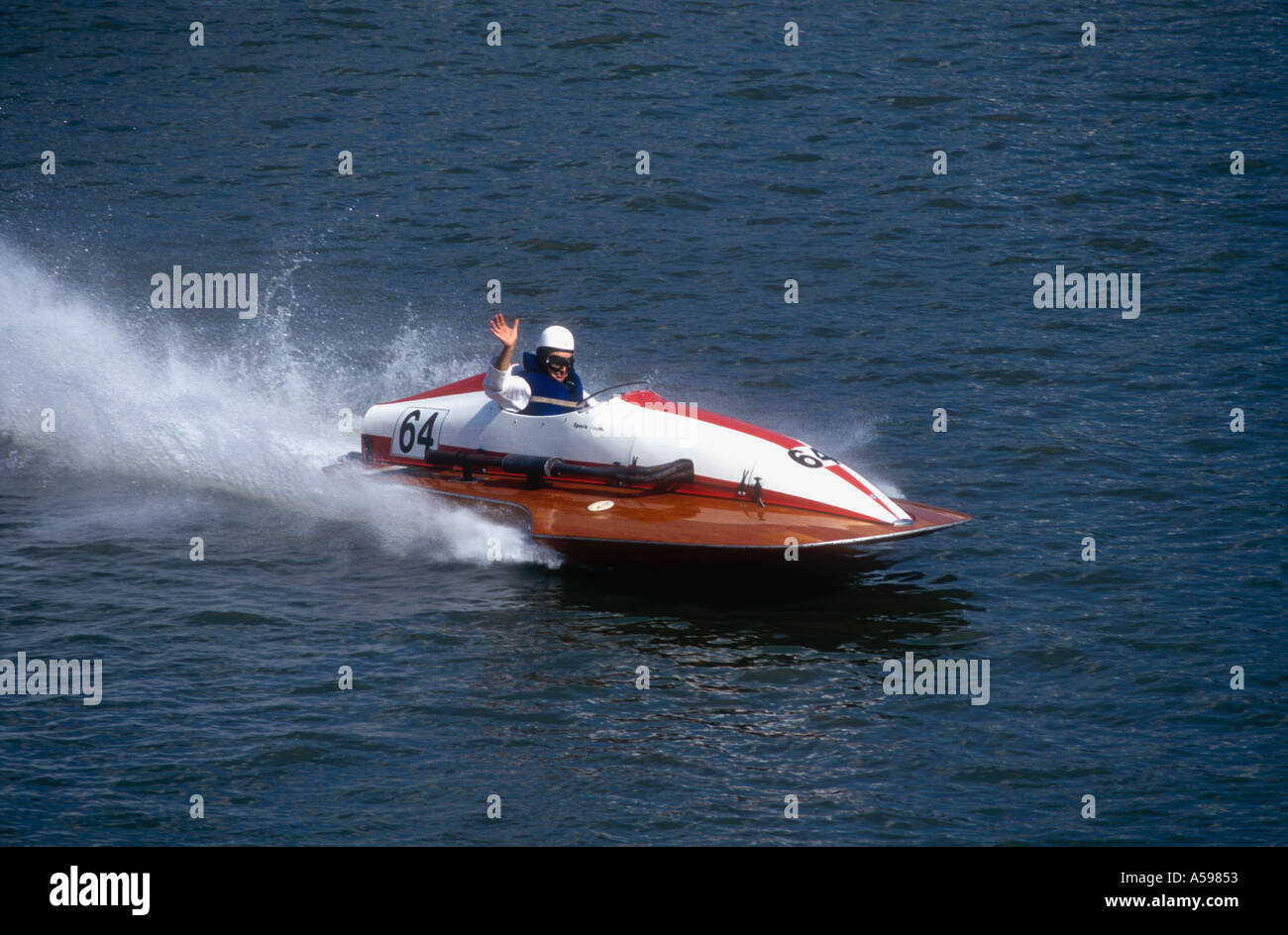 A 1960s Three Point Hydroplane underway Stock Photo - Alamy