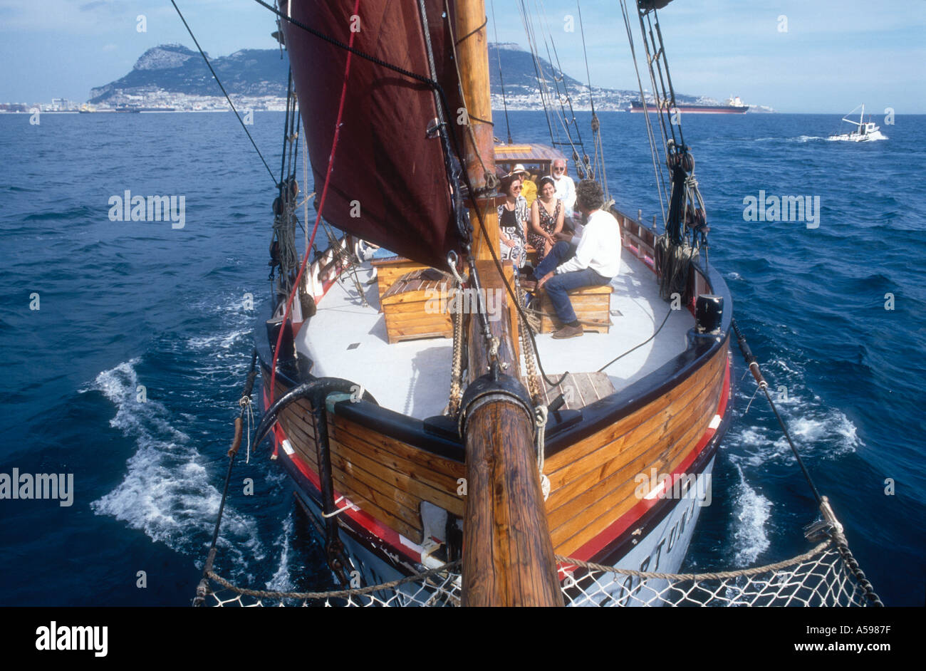 The 1917 built gaff rigged ex Norwegian fishing vessel Fortuna sailing ...