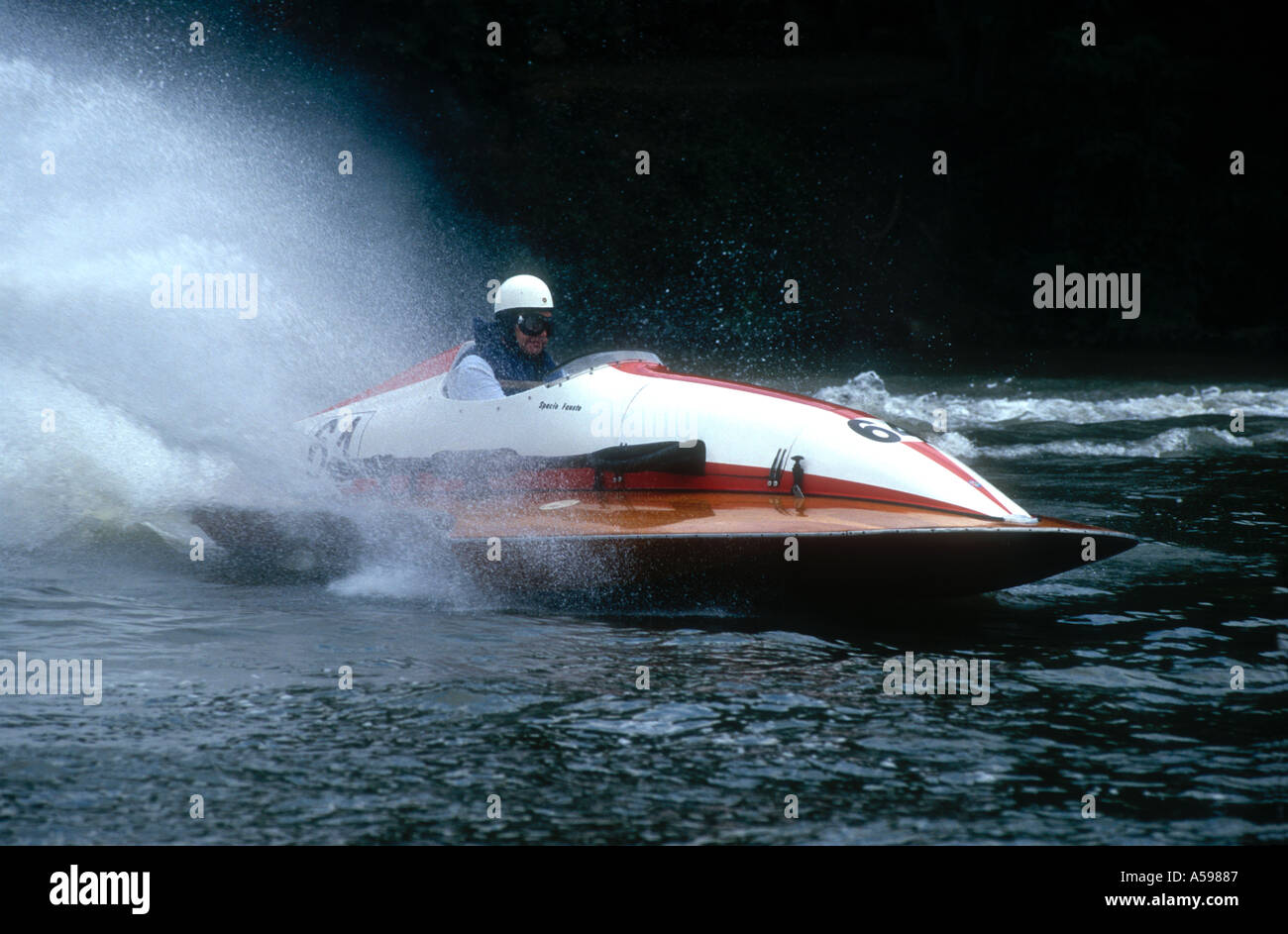 A 1960s Three Point Hydroplane underway Stock Photo - Alamy