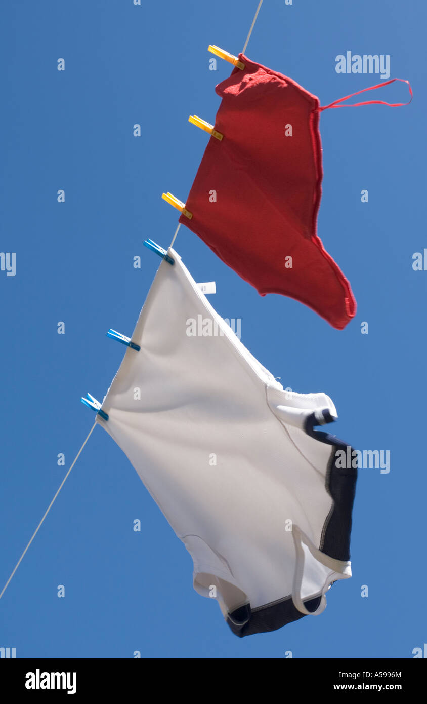 Clothes drying on a washing line Stock Photo - Alamy