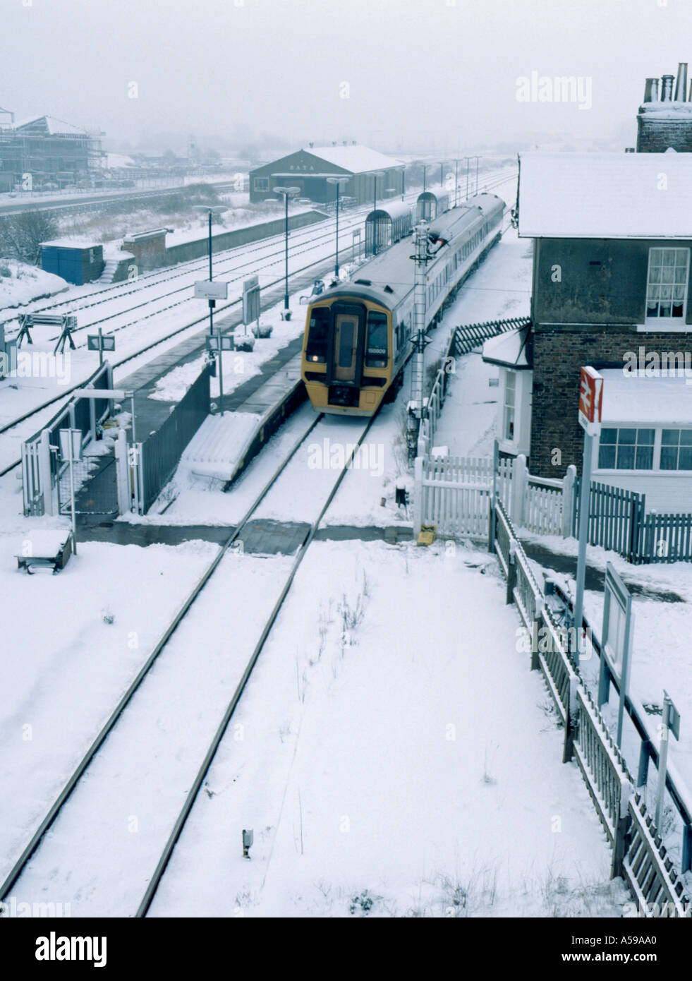 Snow covered railway station, Seamer, North Yorkshire, England, UK ... Snow covered railway station, Seamer, North Yorkshire, England, UK ...