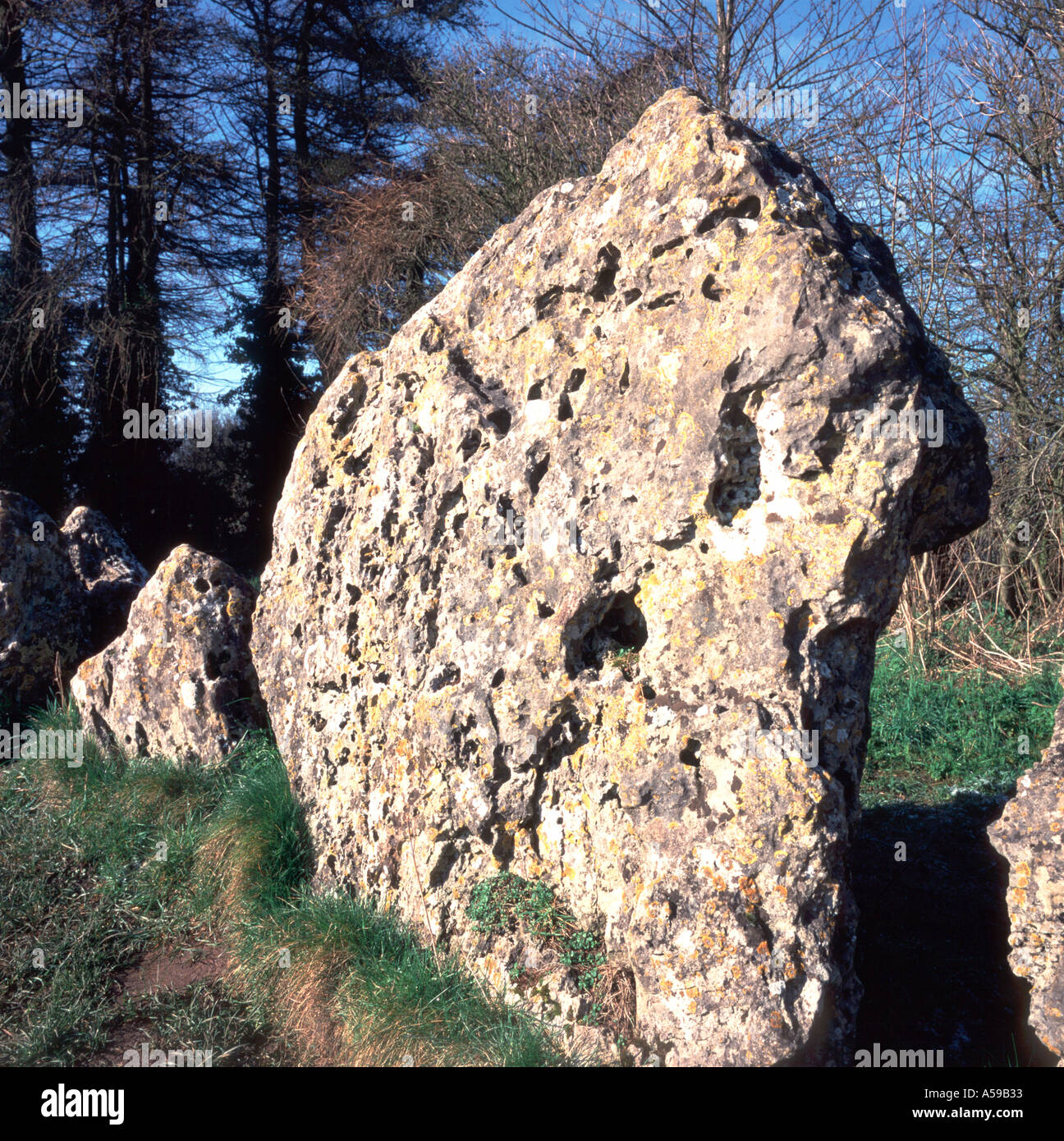 Ancient stone circle, Rollright Stones, Oxfordshire, Cotswolds, England ...