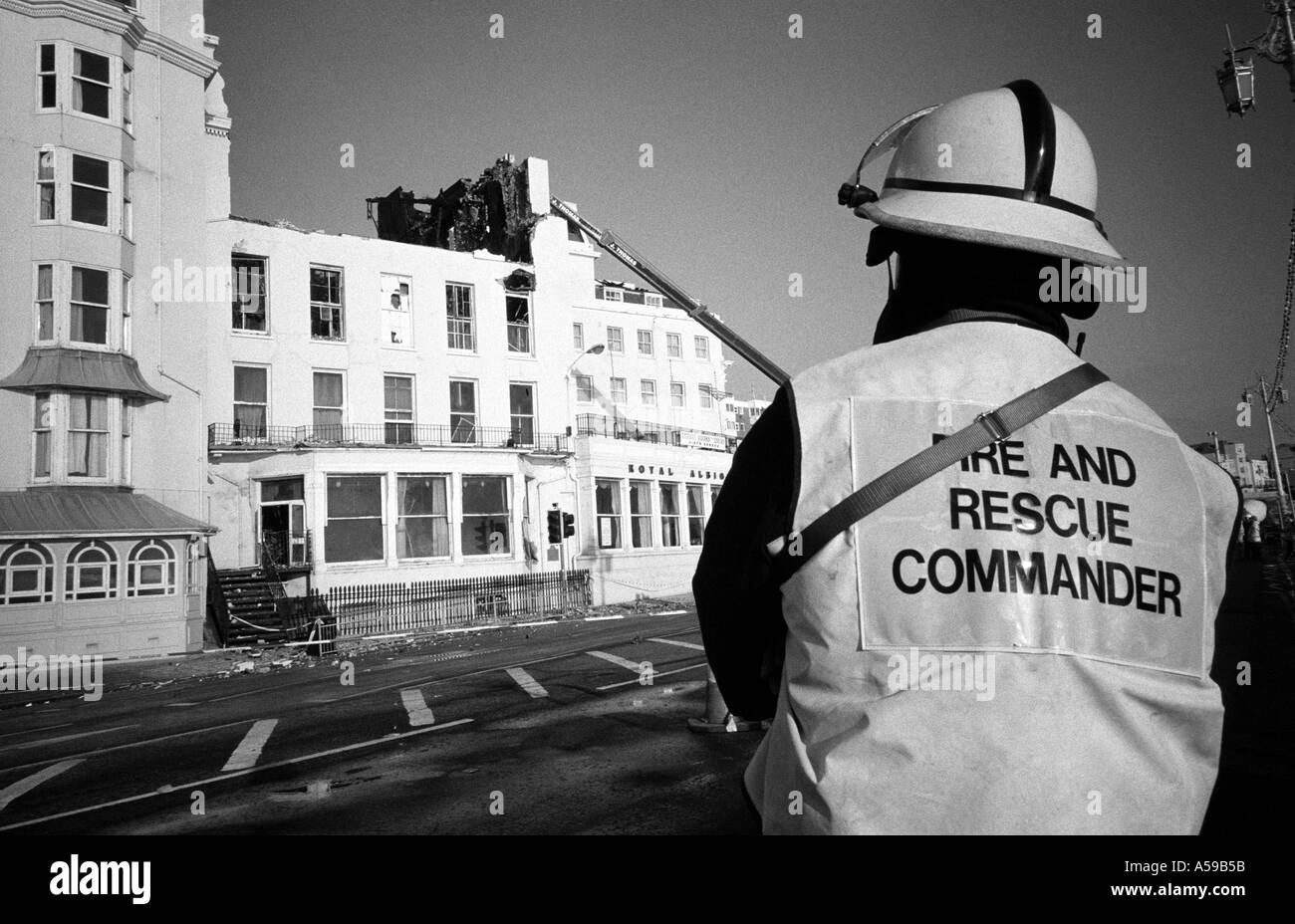 Firefighter commander at aftermath of Royal Albion hotel fire Brighton ...