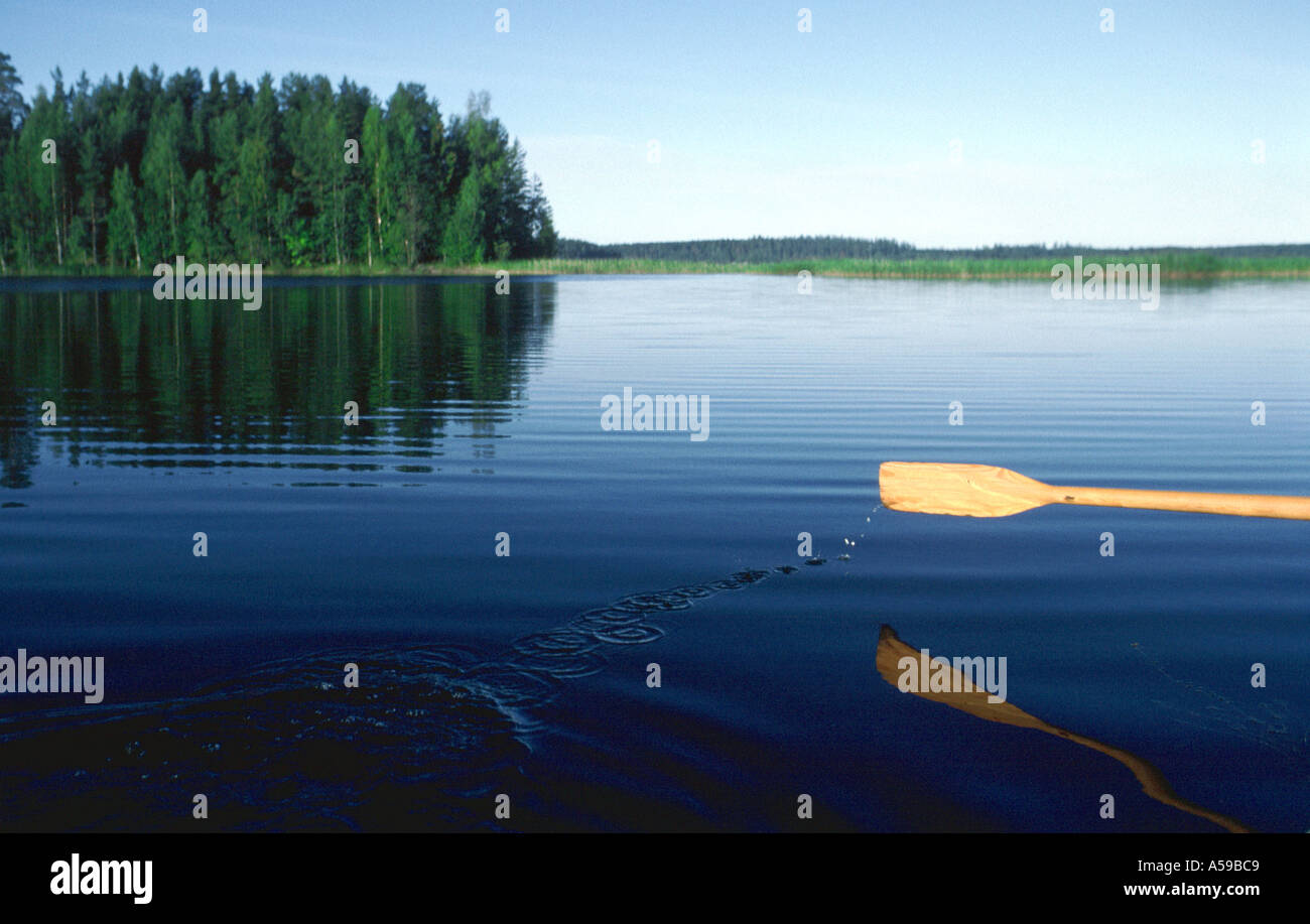 Water dripping from oar on lake, Finland Stock Photo - Alamy