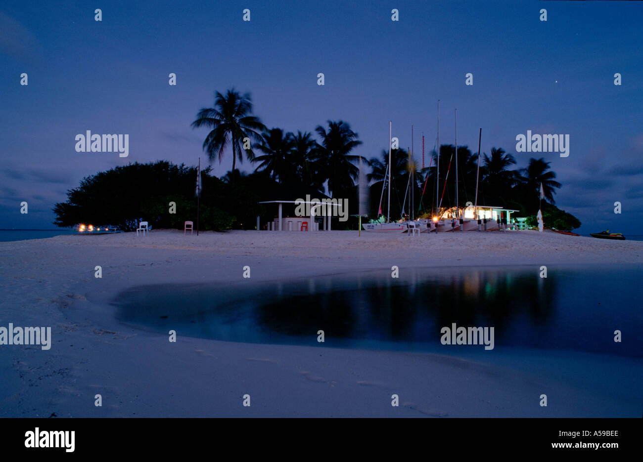 Maledivian Island by Night Stock Photo - Alamy