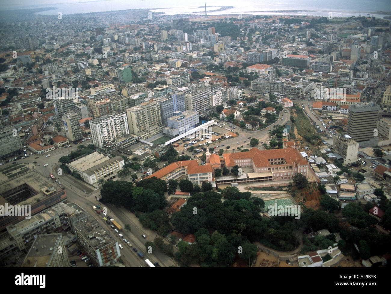 luanda angola city view from plane Stock Photo - Alamy