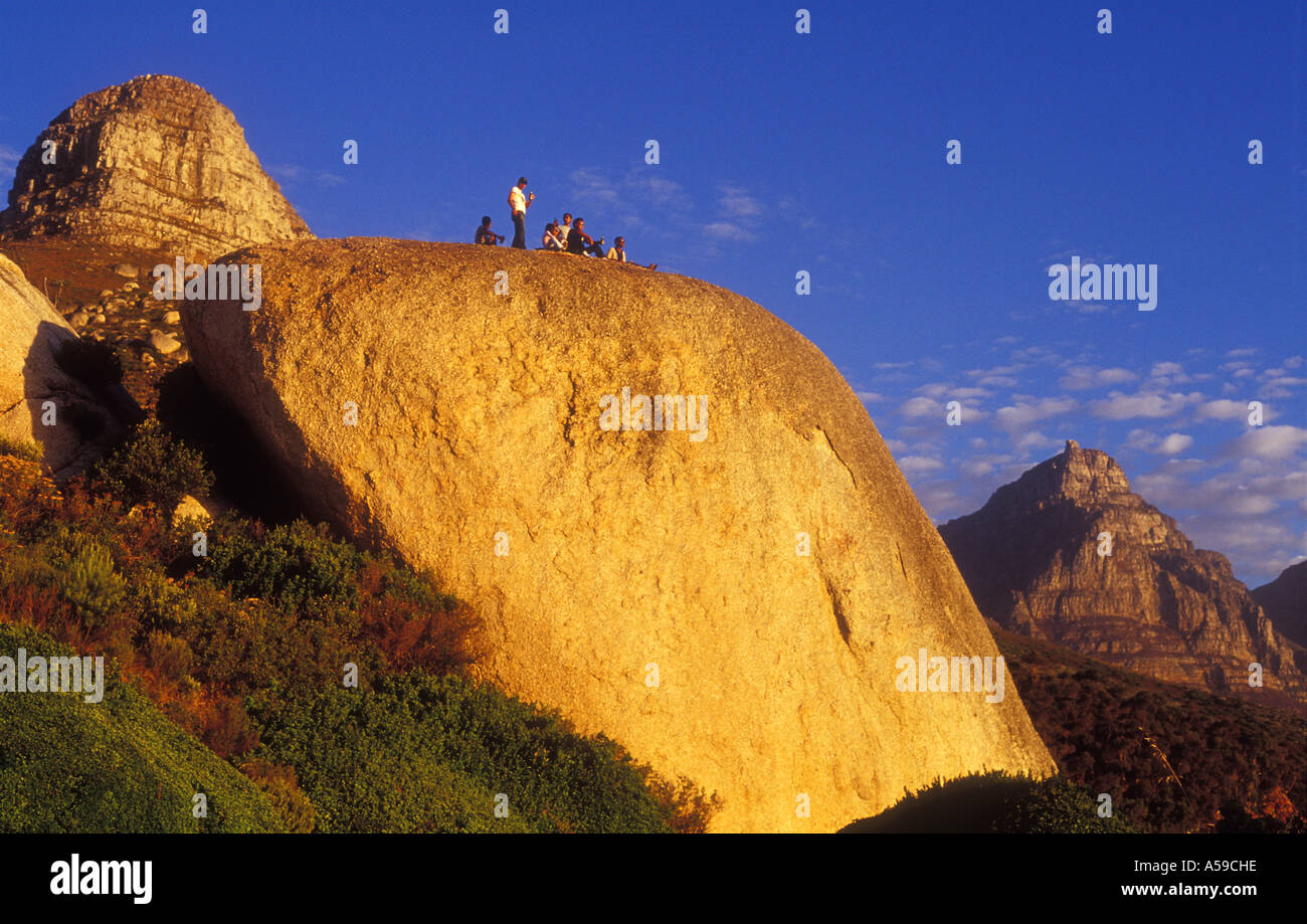 People watching the sunset from Lions Head, Cape Town, South Africa ...