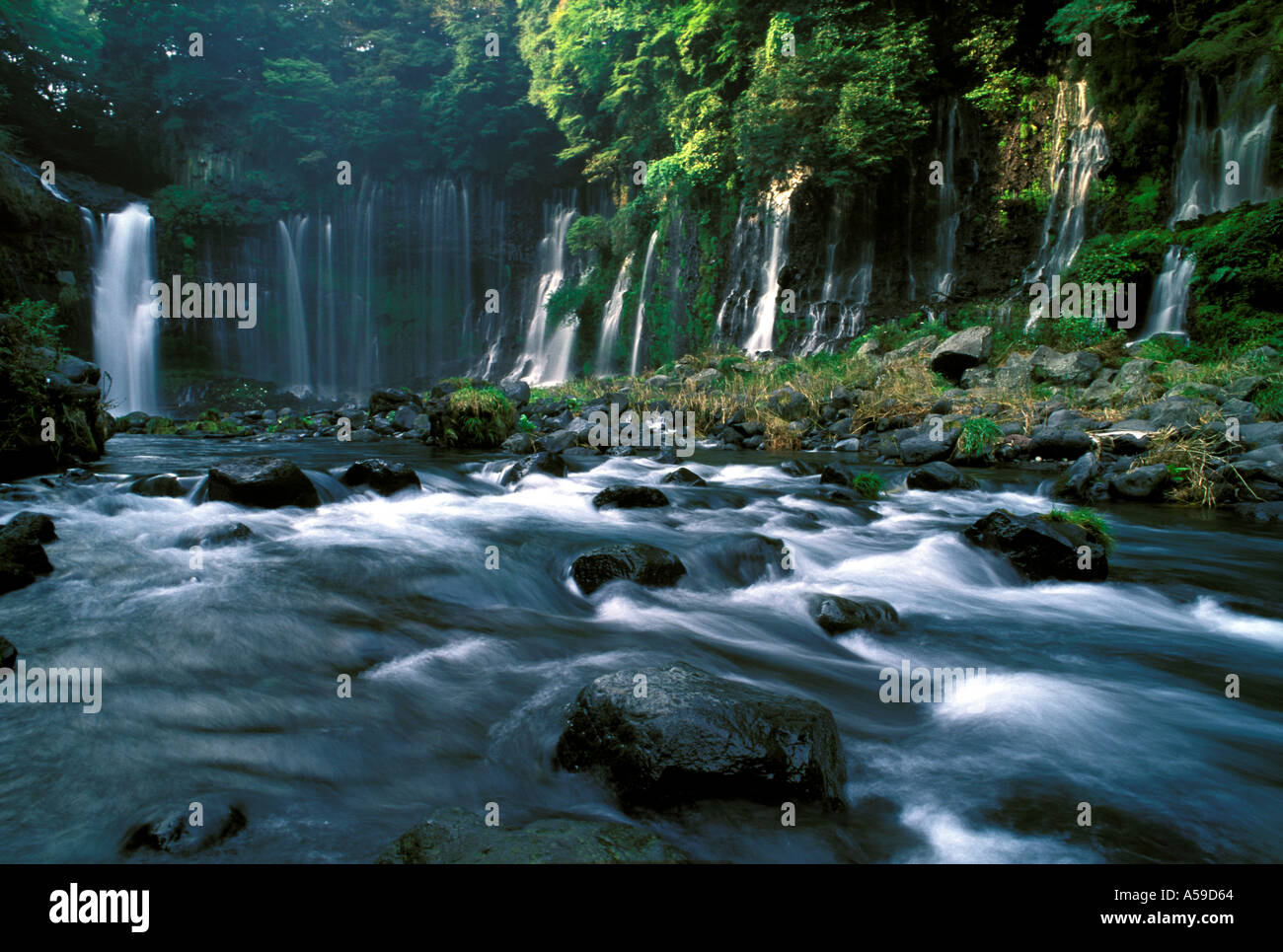 Shiraito waterfalls at the foot of Mt Fuji Japan Stock Photo - Alamy