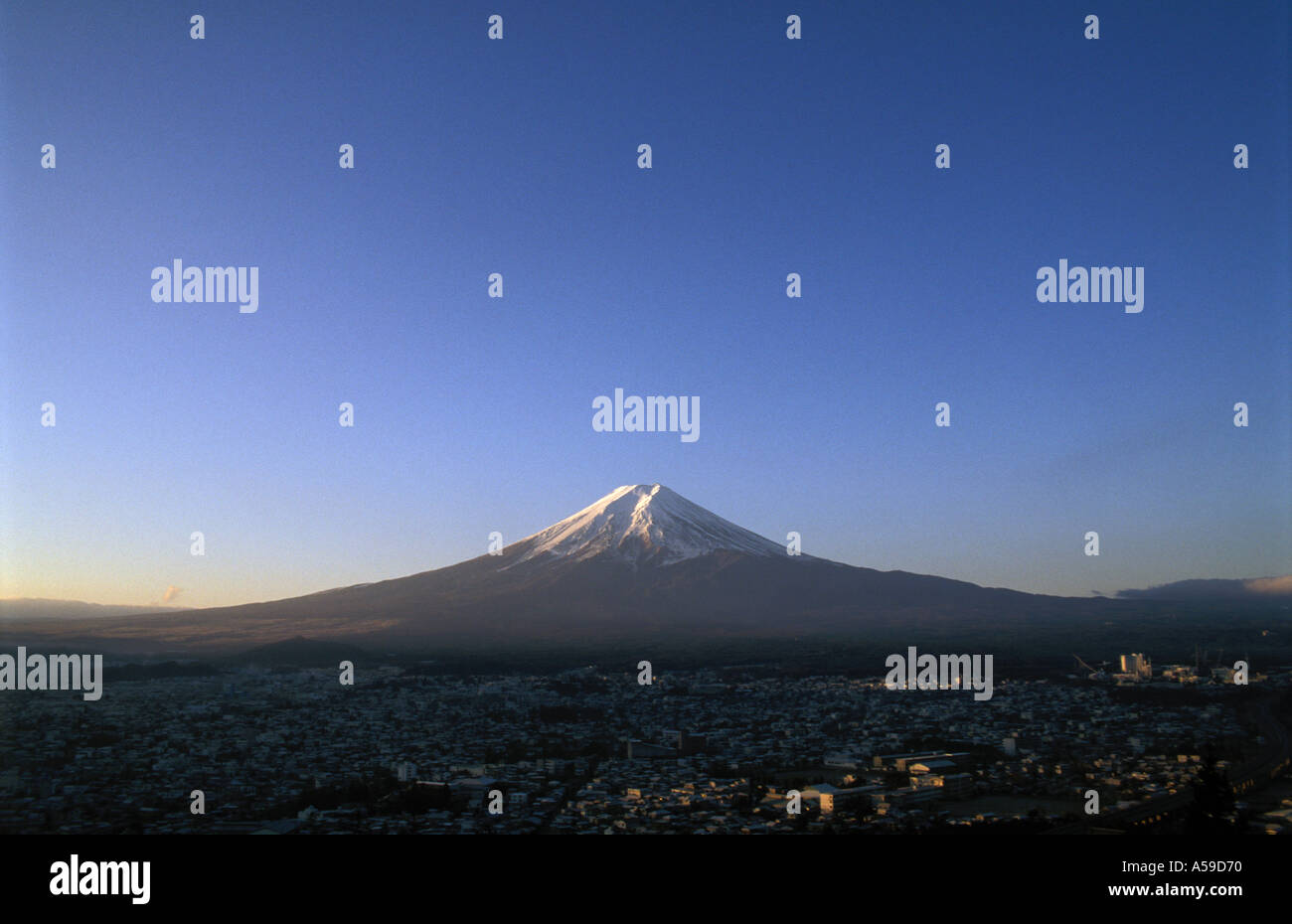 Snow covered peak of Mt Fuji Japan Stock Photo - Alamy