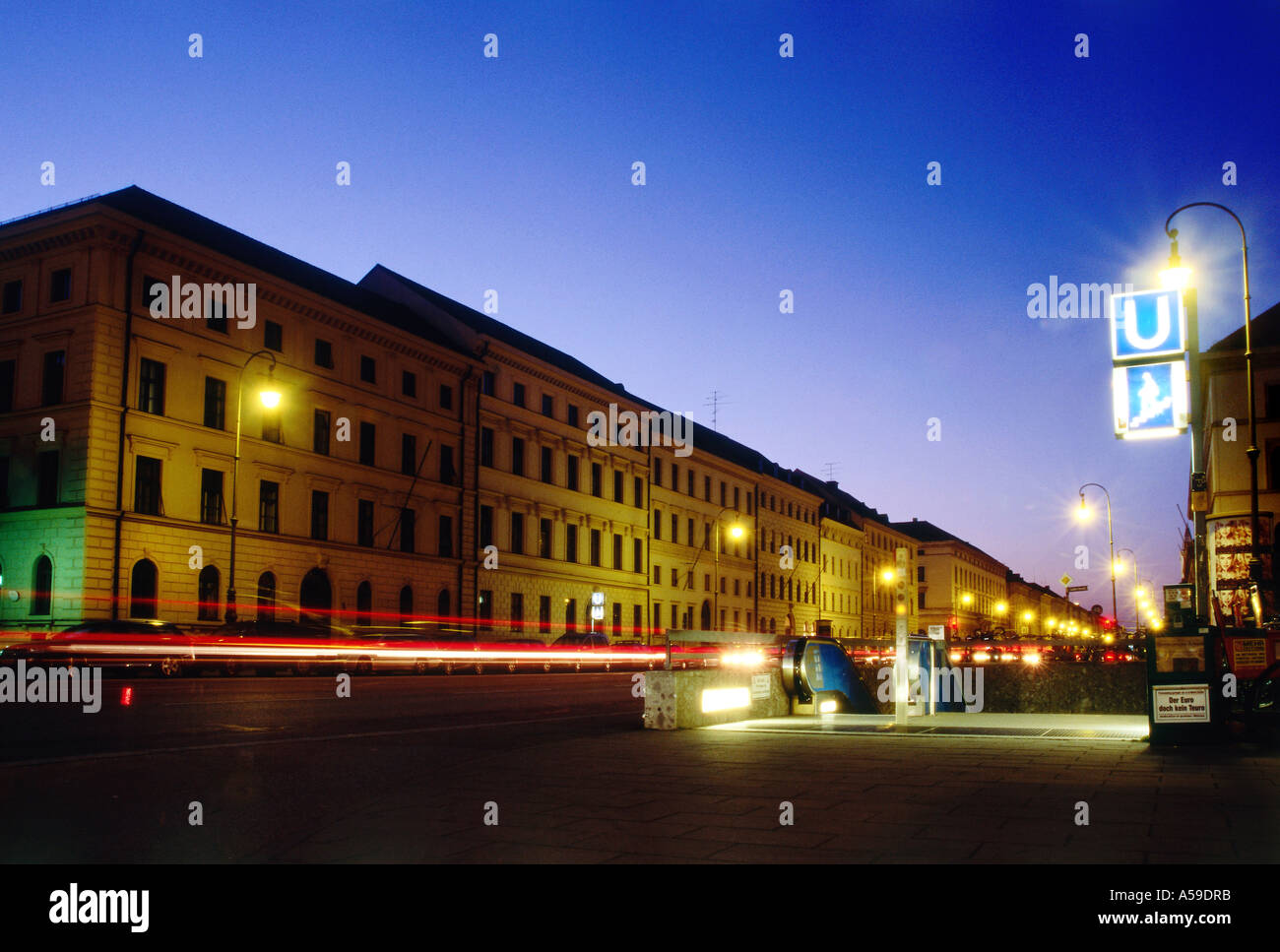 Europe, germany, bavaria, Munich, Ludwigstrasse by night Stock Photo ...