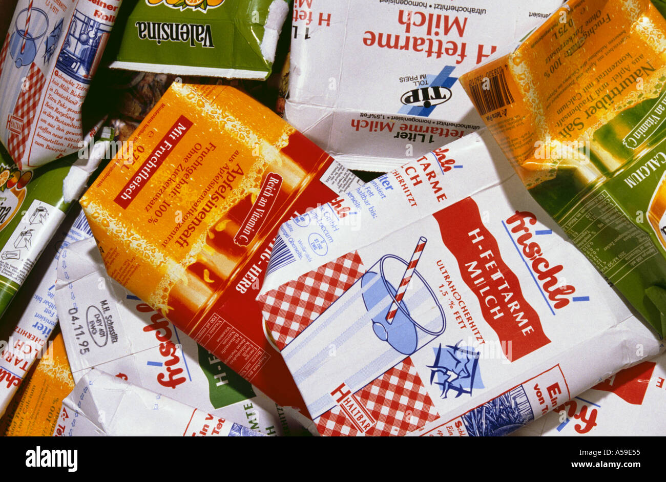 Recycling of plastics packages re processing Stock Photo - Alamy