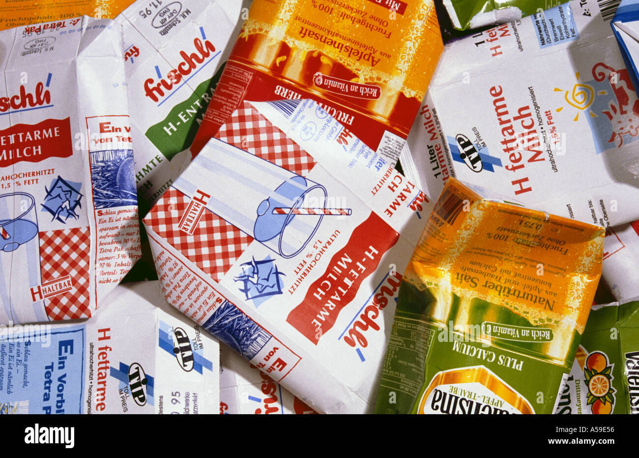 Recycling of plastics packages re processing Stock Photo - Alamy