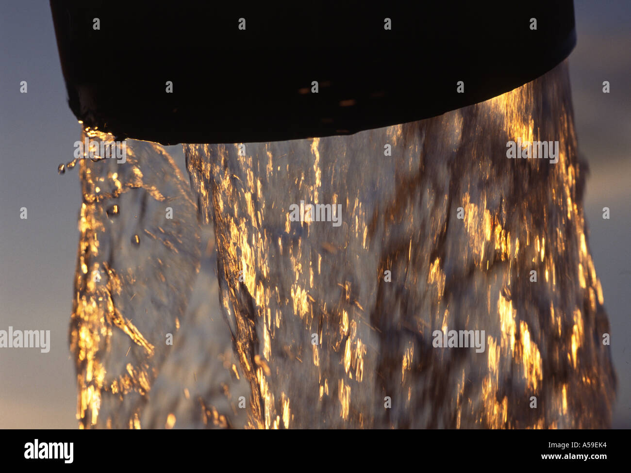 backlit waste effluent pipe uk Stock Photo - Alamy