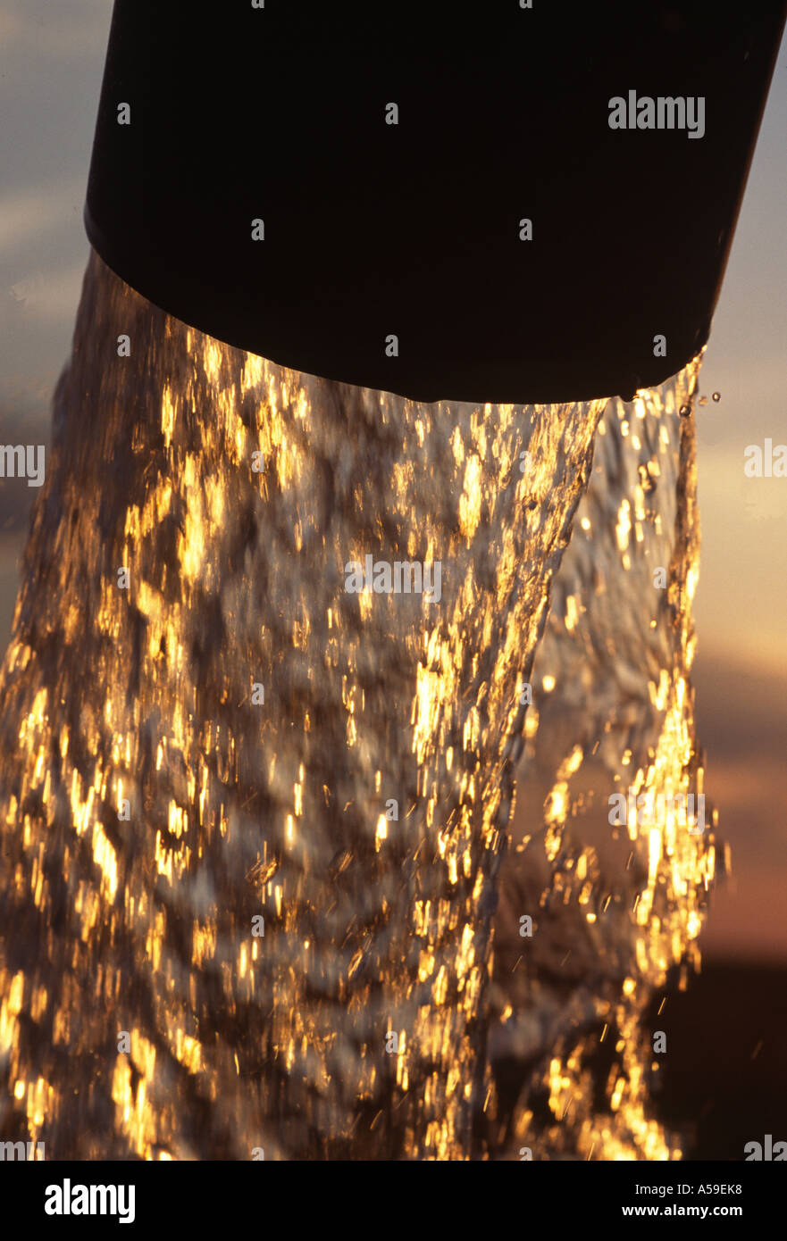 backlit waste effluent pipe uk Stock Photo - Alamy