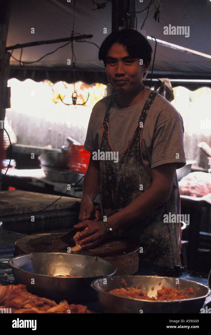 Chef cooking outdoors in Thailand Stock Photo - Alamy