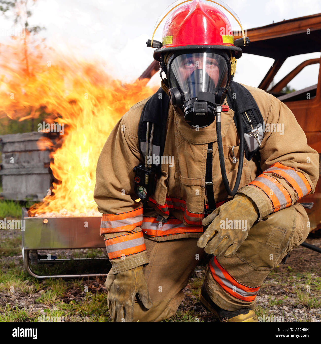 Dirty fireman portrait High Resolution Stock Photography and Images - Alamy