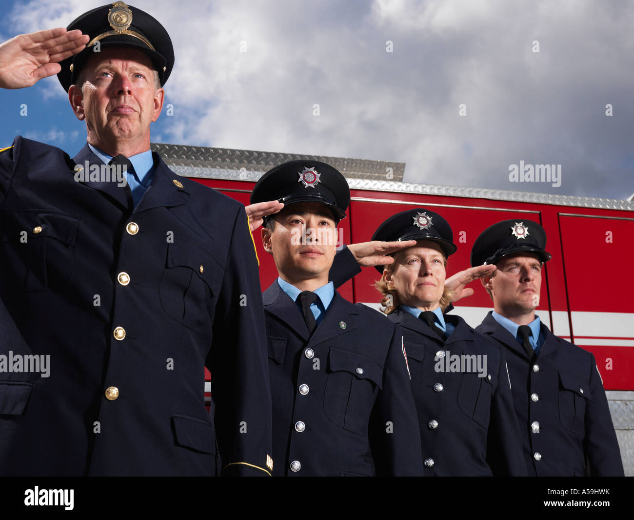 Saluting Fireman High Resolution Stock Photography and Images - Alamy