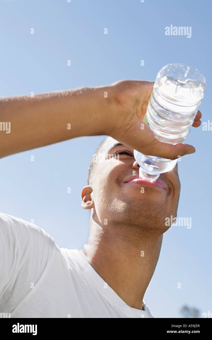 Man Drinking Bottled Water Stock Photo - Alamy
