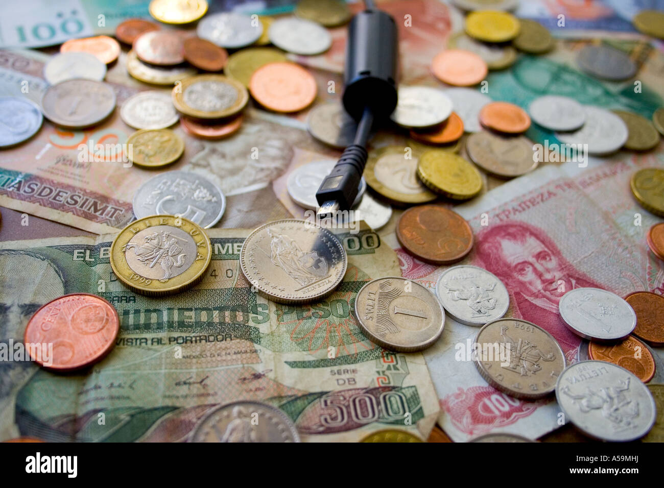 Still life with coins Stock Photo - Alamy