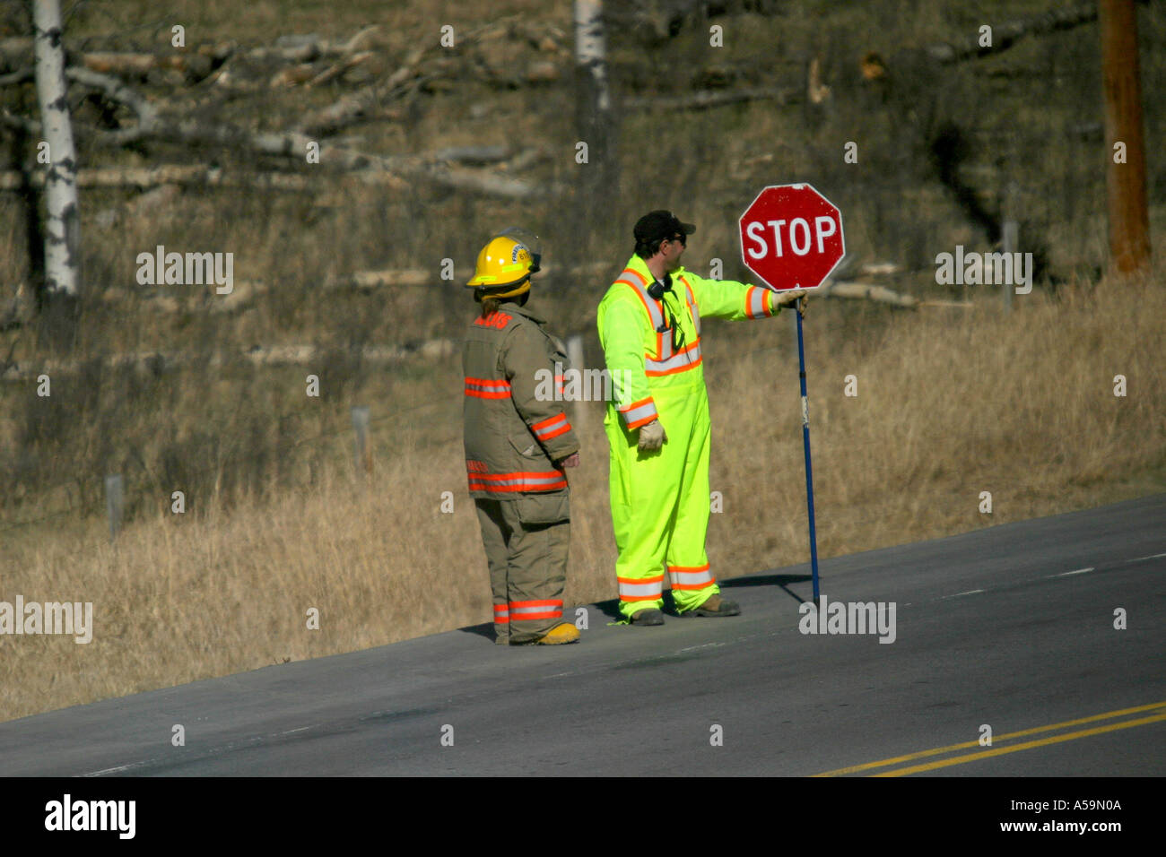 Flagman highway hi-res stock photography and images - Alamy