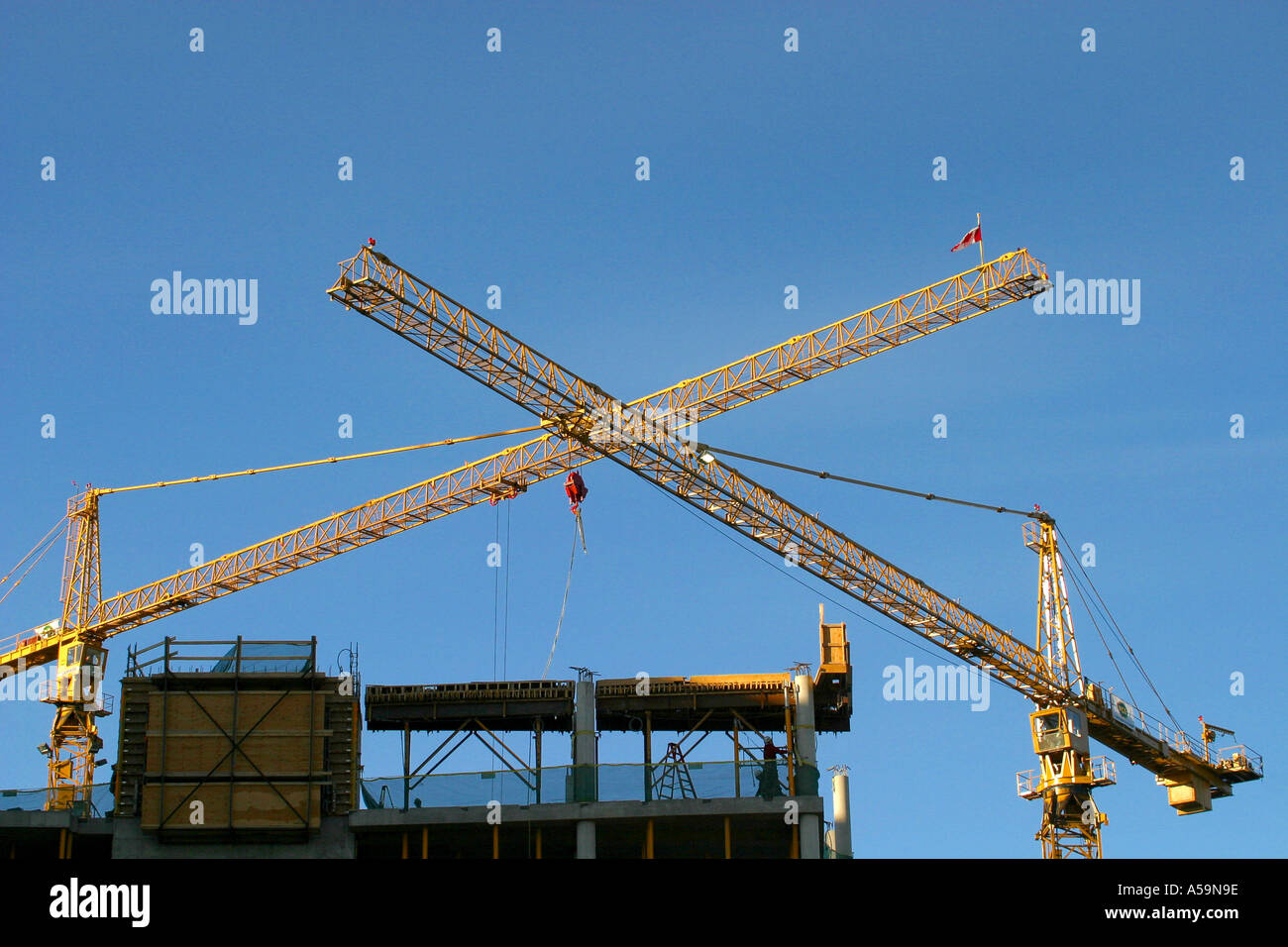 Red triangle elevator hi-res stock photography and images - Alamy