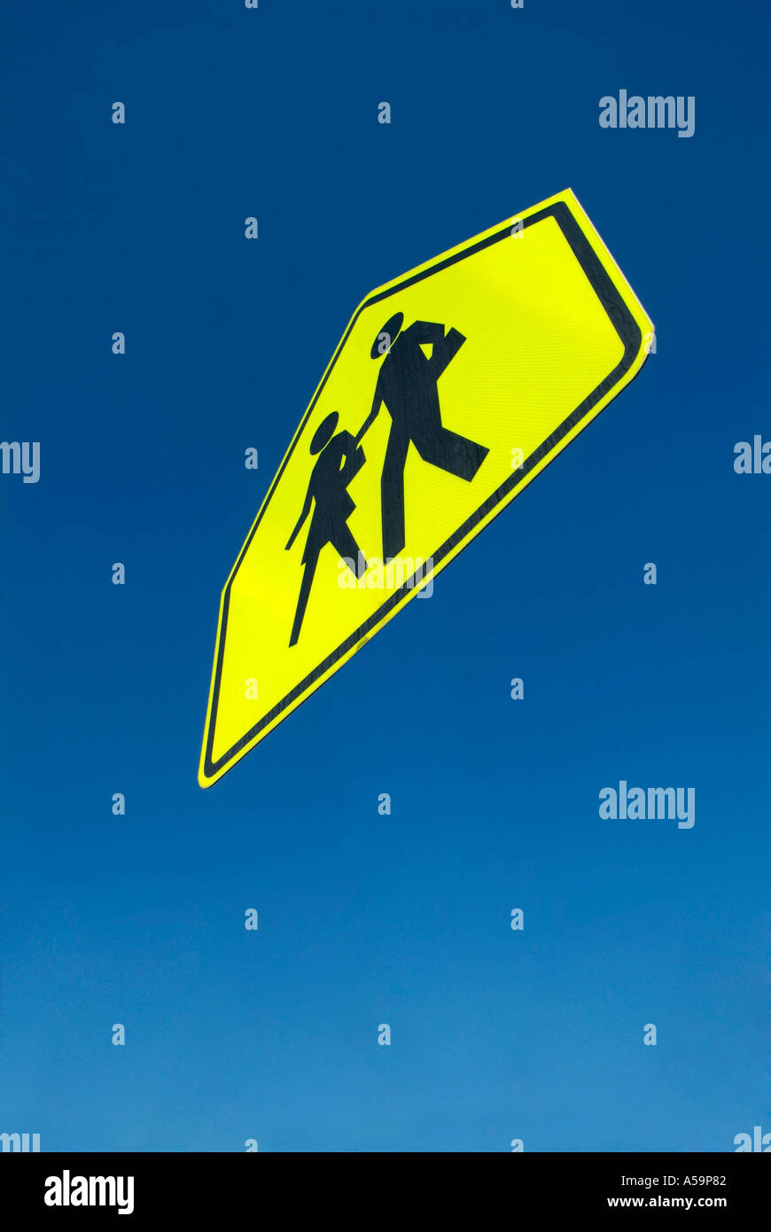 School crossing sign for students walking Stock Photo - Alamy