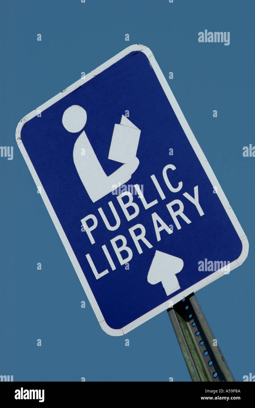 Library sign direction street hi-res stock photography and images - Alamy