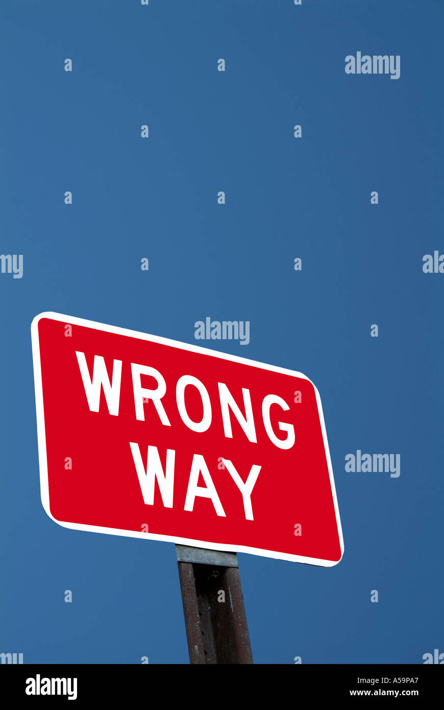 wrong way sign Stock Photo - Alamy