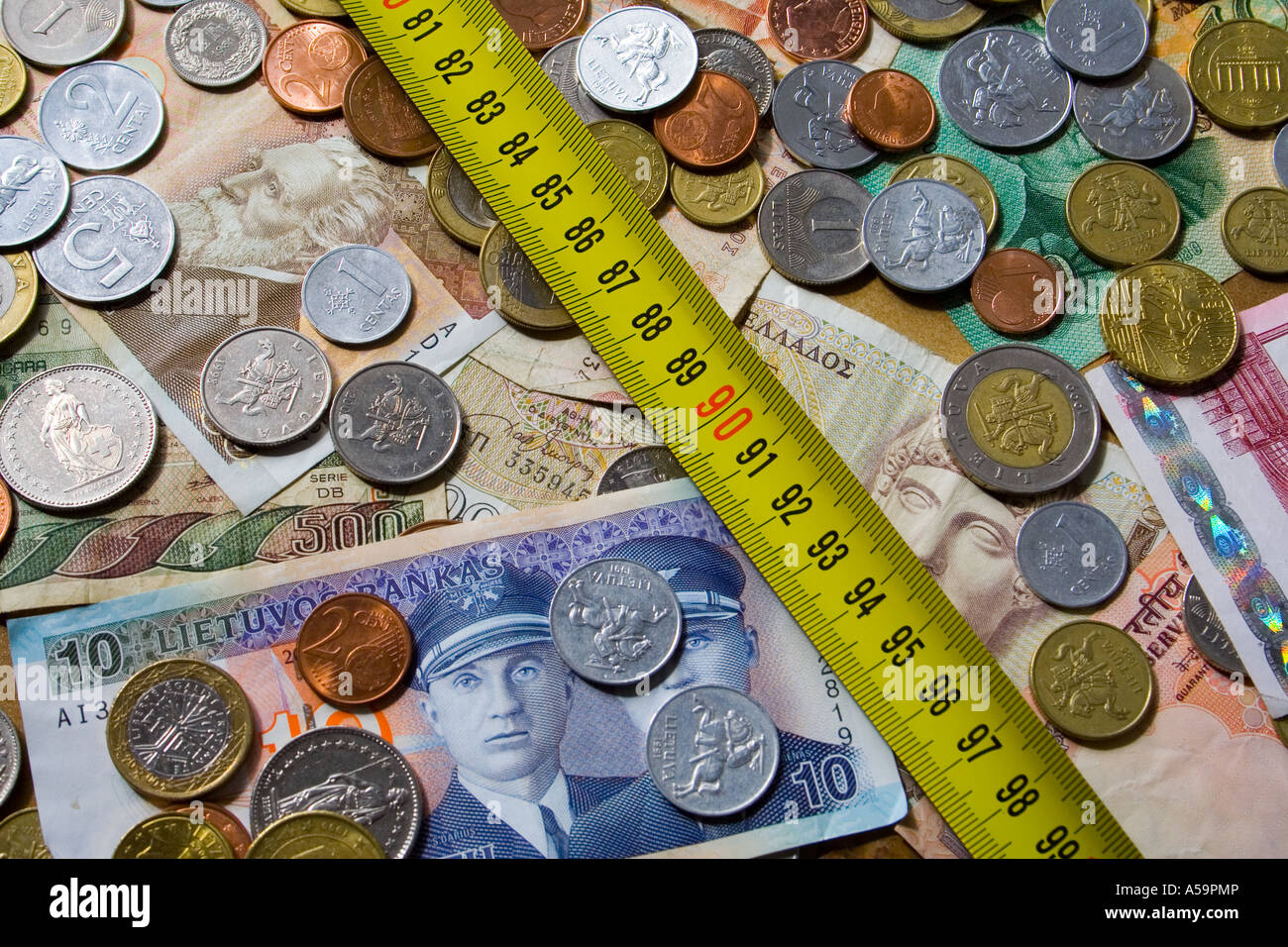 Still life with coins Stock Photo - Alamy