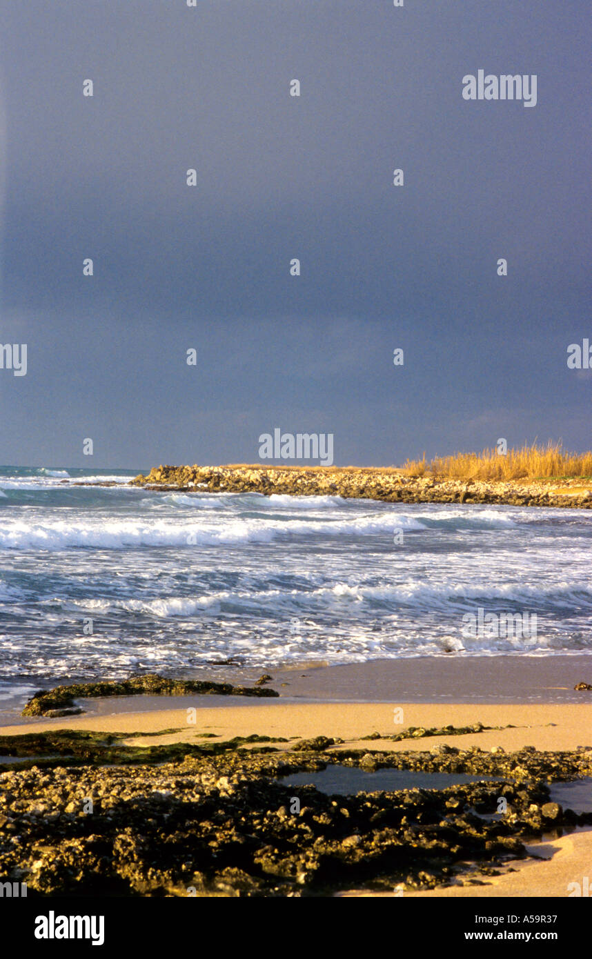 Storm over beach at Sour Southern Lebanon Stock Photo - Alamy