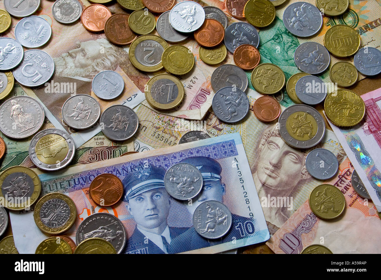 Still life with coins Stock Photo - Alamy
