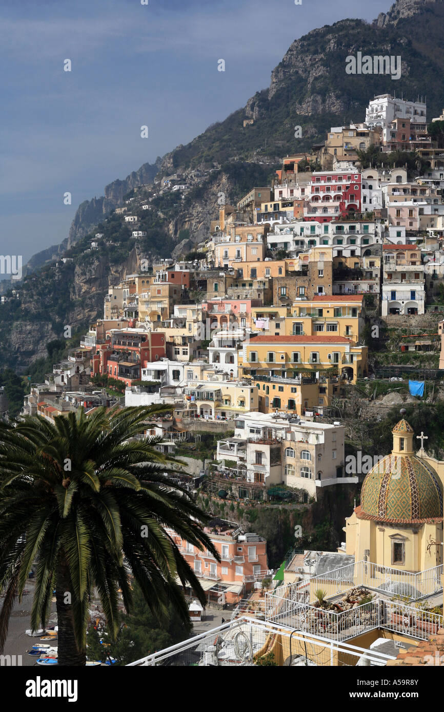The hillside village of Positano on the Amalfi coast in Italy Stock ...