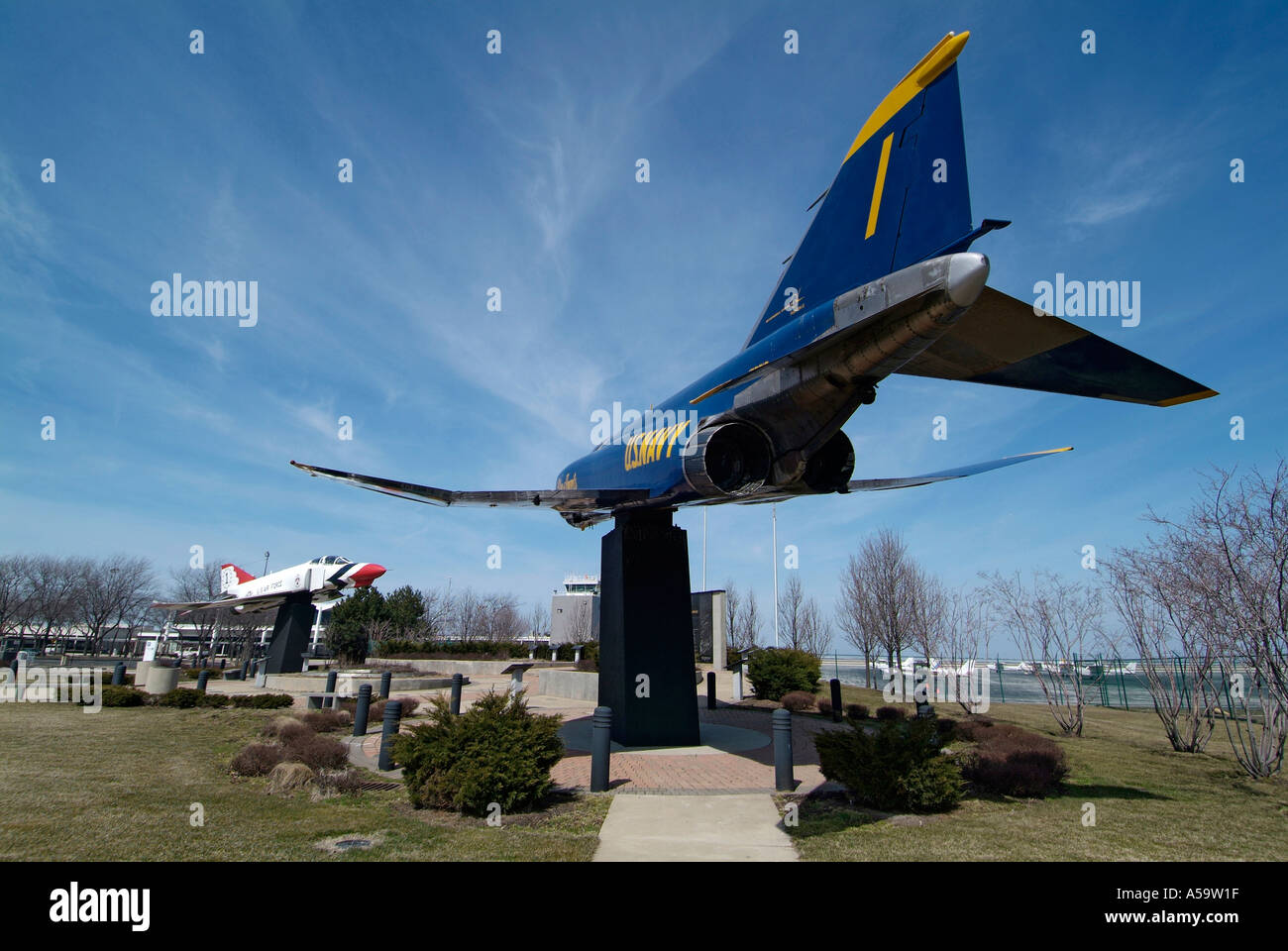 Marjorie Rosenbaum Plaza jet aircraft display Downtown Cleveland Ohio ...