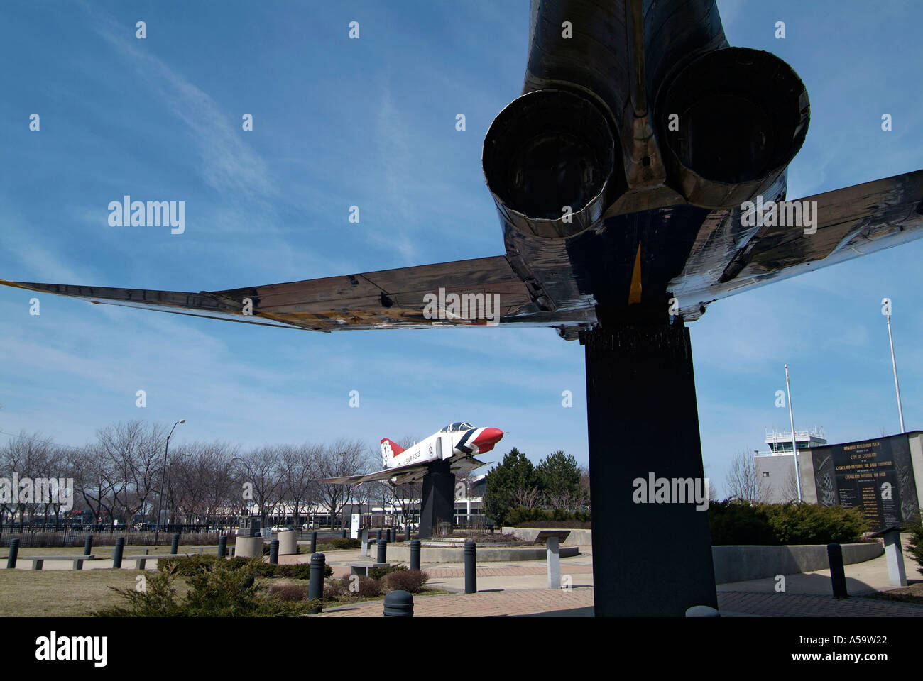 Marjorie Rosenbaum Plaza jet aircraft display Downtown Cleveland Ohio ...