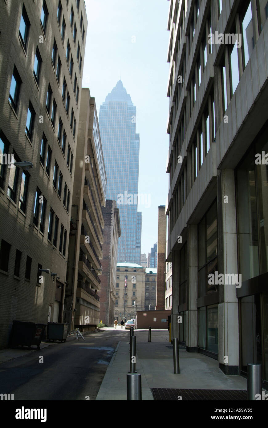 Street scene with Key Towers Downtown Cleveland Ohio sightseeing ...