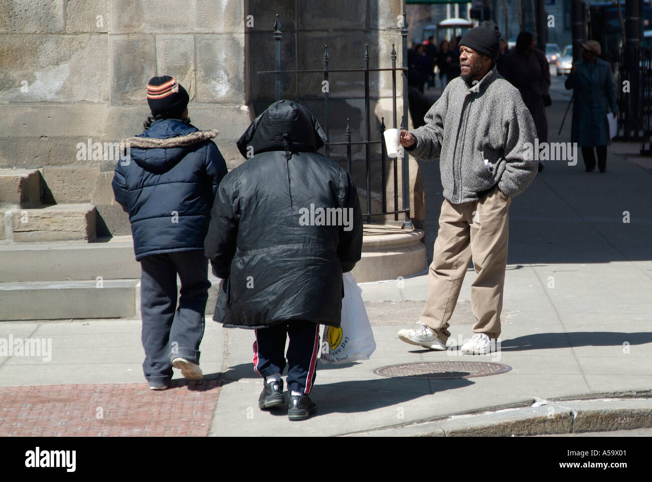 Homeless beggar in Downtown Cleveland Ohio Stock Photo - Alamy
