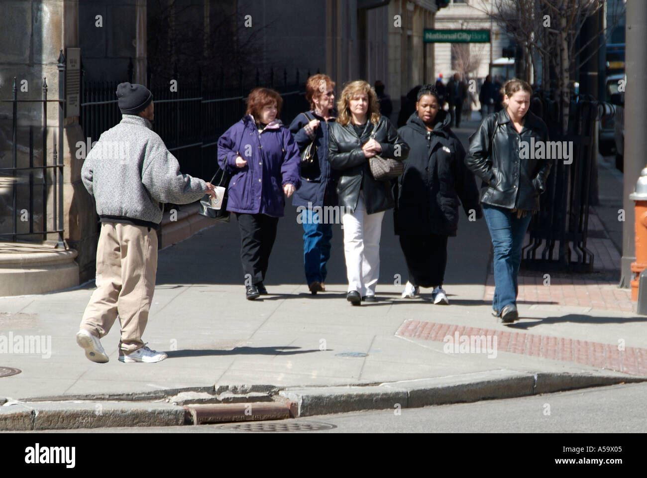 Homeless beggar in Downtown Cleveland Ohio Stock Photo - Alamy