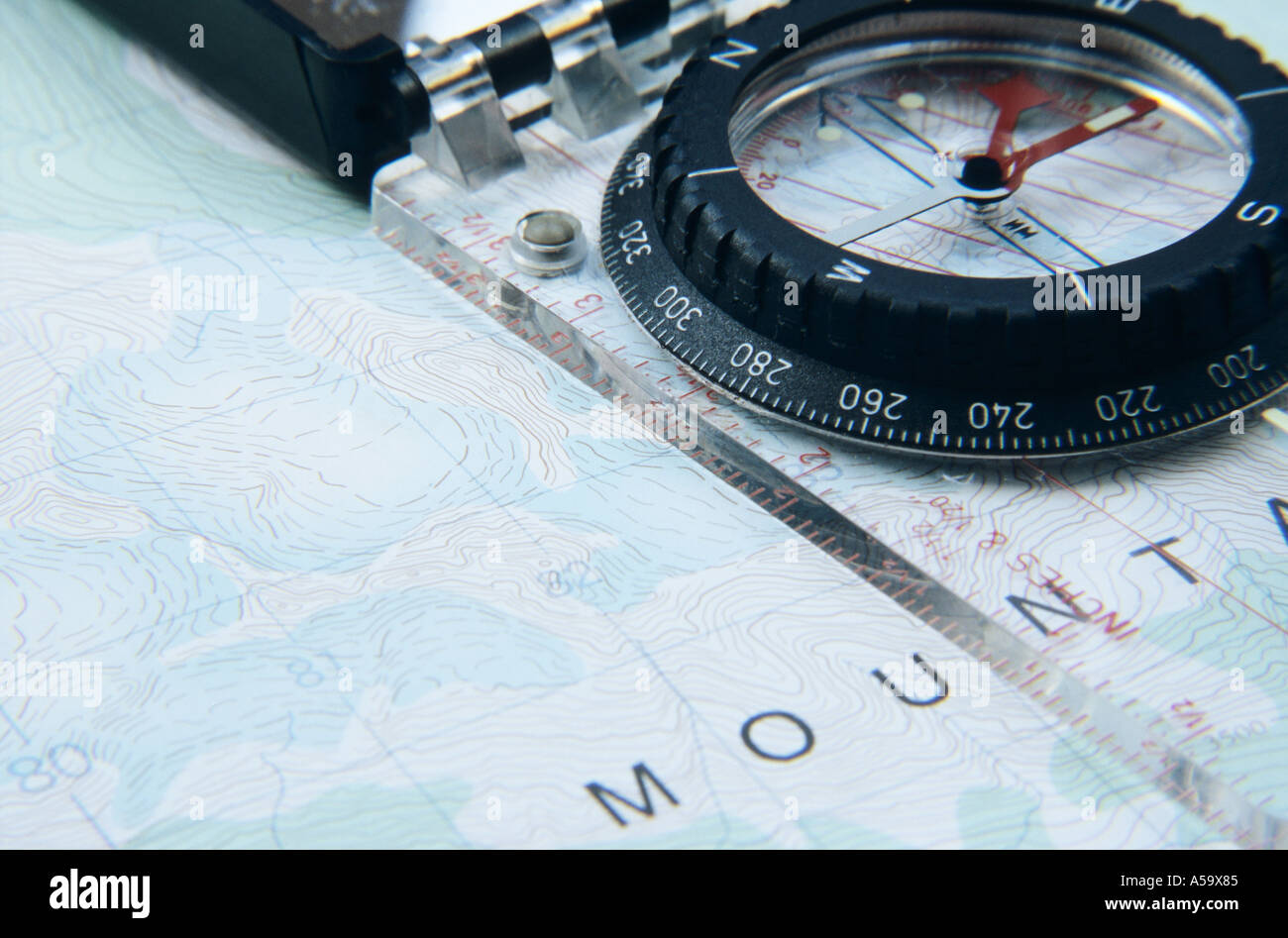Compass and map concept image Stock Photo - Alamy