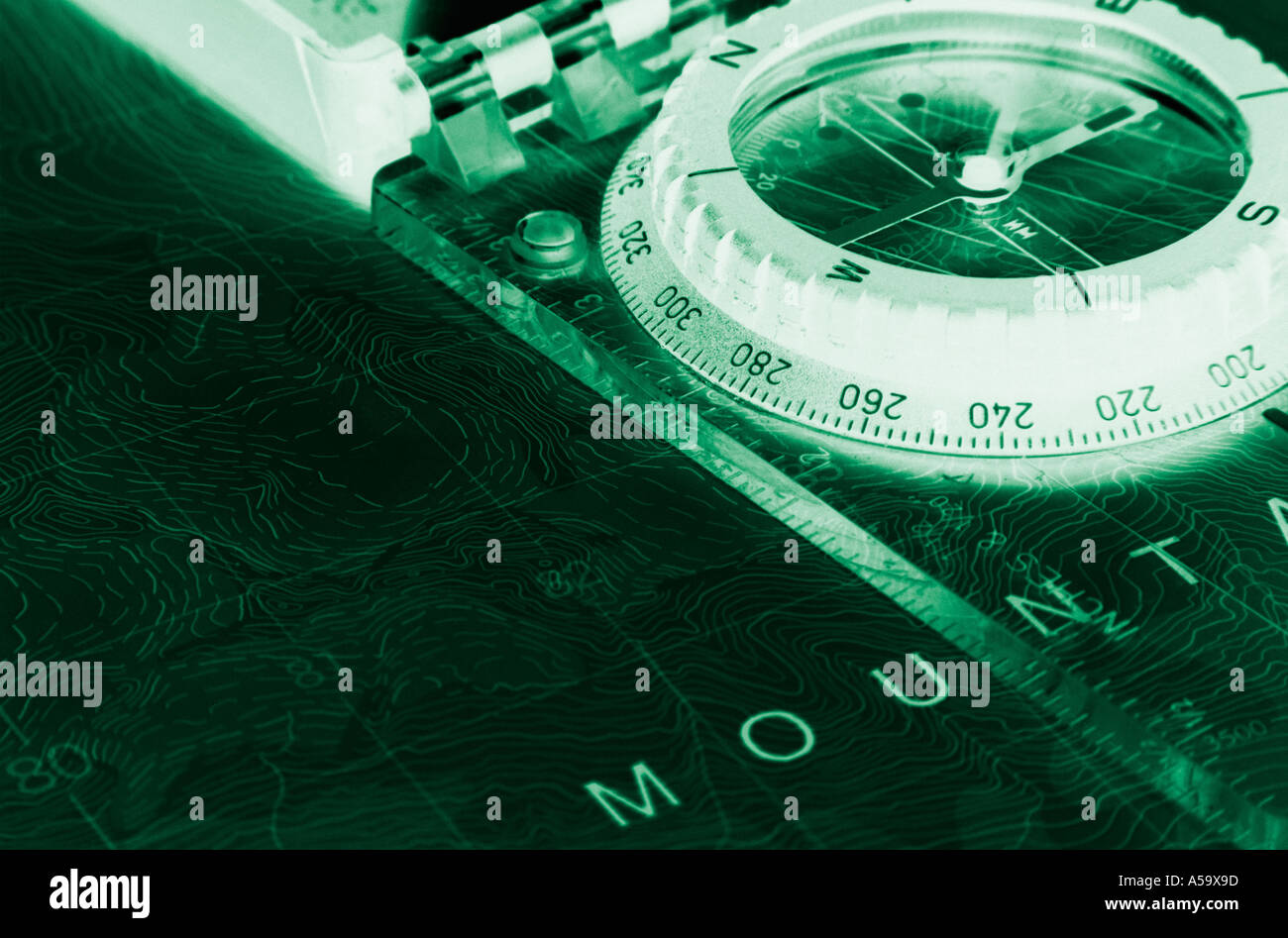 Compass and map concept image Stock Photo - Alamy