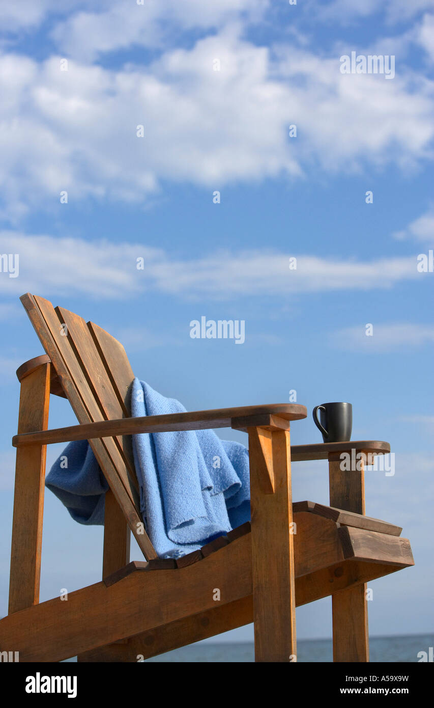 Empty Adirondack Chair Stock Photo - Alamy